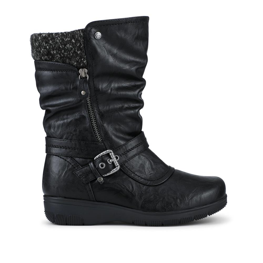 EasyFit Extra Wide Buckle Boots KYLEIGH - Black – Padders