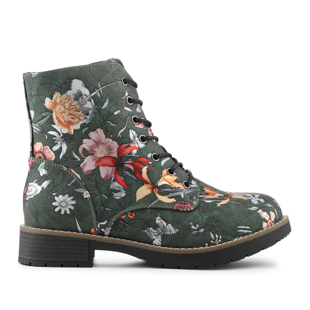 Extra-Wide Fit Boots ANDOVER - Green Floral – Padders