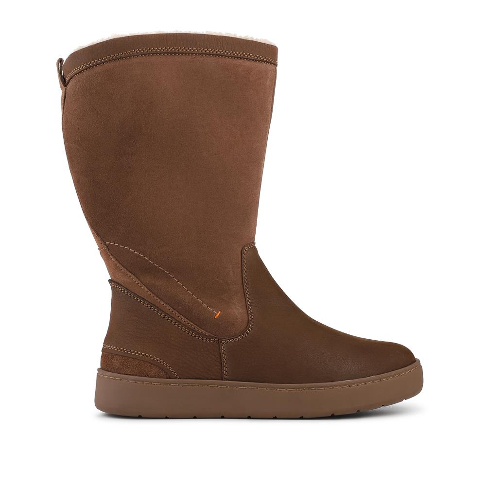 EasyFit Extra Wide Warm Leather Boots MARGERET - Brown – Padders