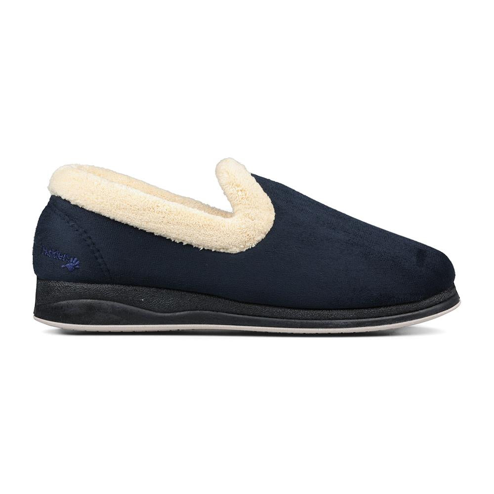 Padders Ladies Slippers 2E Fit Vulcanised REPOSE - Navy